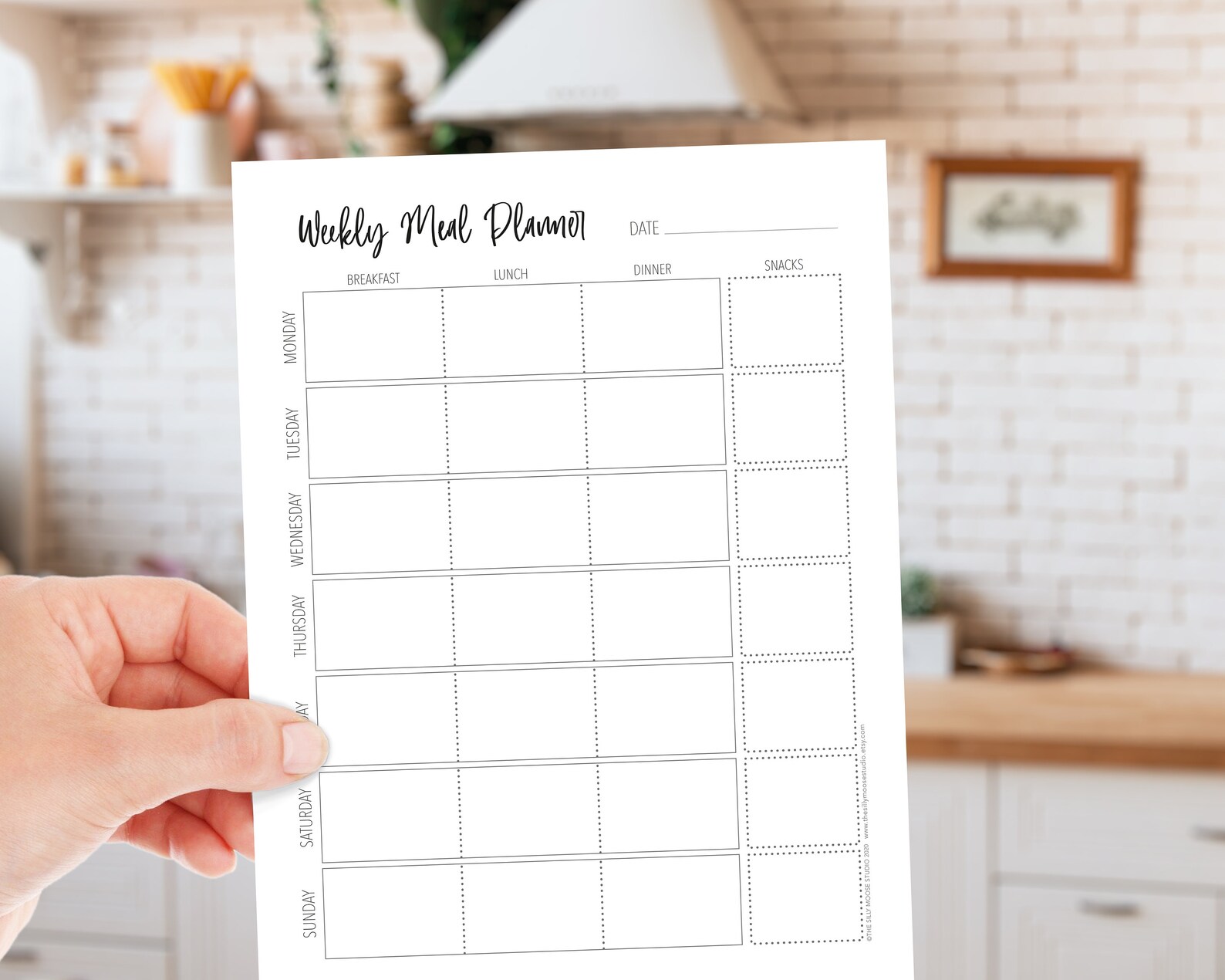 Weekly Meal Planner Printable Menu Planning Template Insert - Etsy
