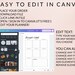 Editable Weekly Planner Printable CANVA Planner Template Personalized ...