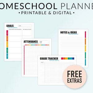 Homeschool Planner Printable Bundle – Homeschool Printables – Back to School Student Lesson ...