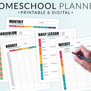 Homeschool Planner Printable Bundle – Homeschool Printables – Back to School Student Lesson ...