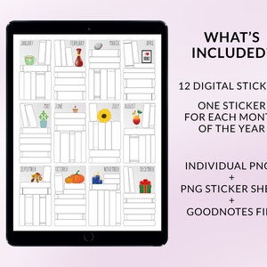 Book Tracker Digital Planner Stickers – Reading Habit & Book Challenge ...