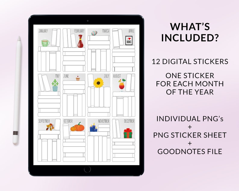 Book Tracker Digital Planner Stickers Reading Habit & Book | Etsy