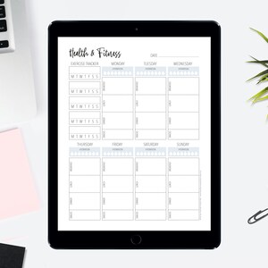 Food Journal & Fitness Tracker Weekly Printable – One Week Health ...