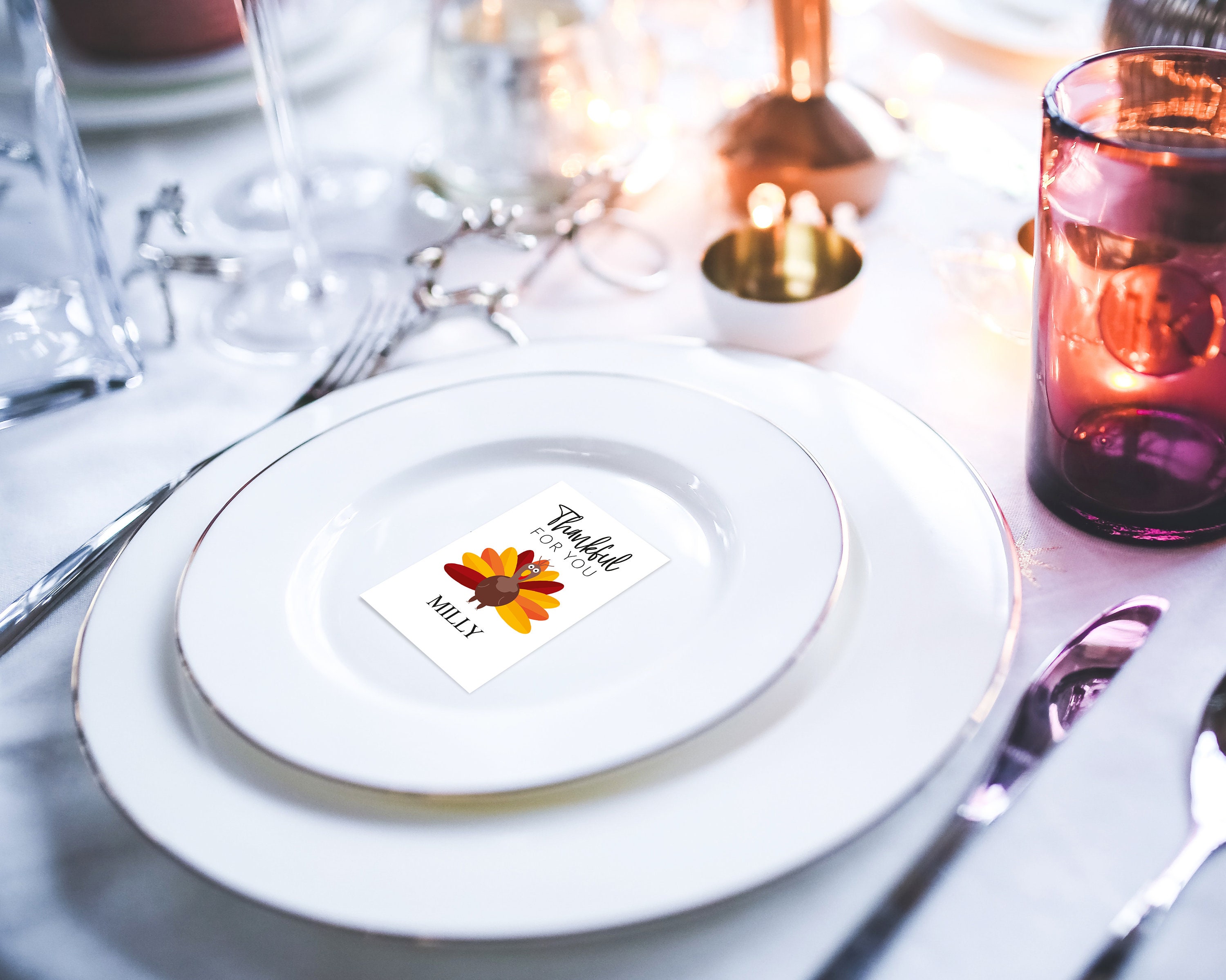 Thanksgiving Place Cards Printable – Personalized Table Setting Name ...