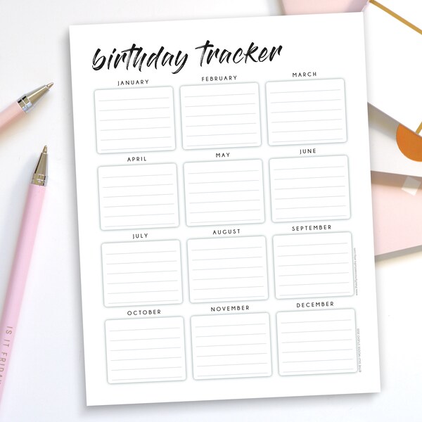 Birthday Tracker - Etsy