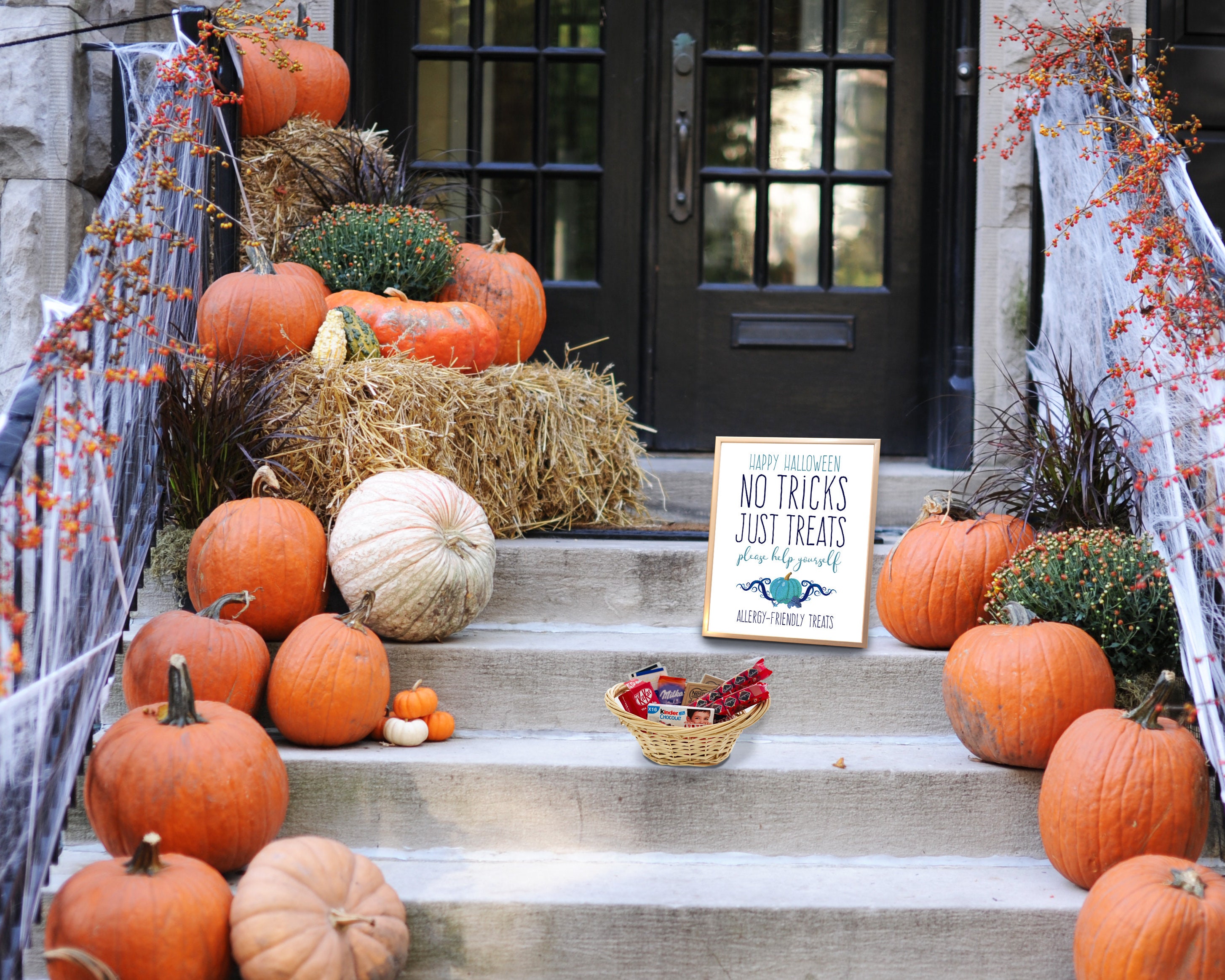 Trick or Treat Allergy Friendly Sign Printable Teal Pumpkin | Etsy