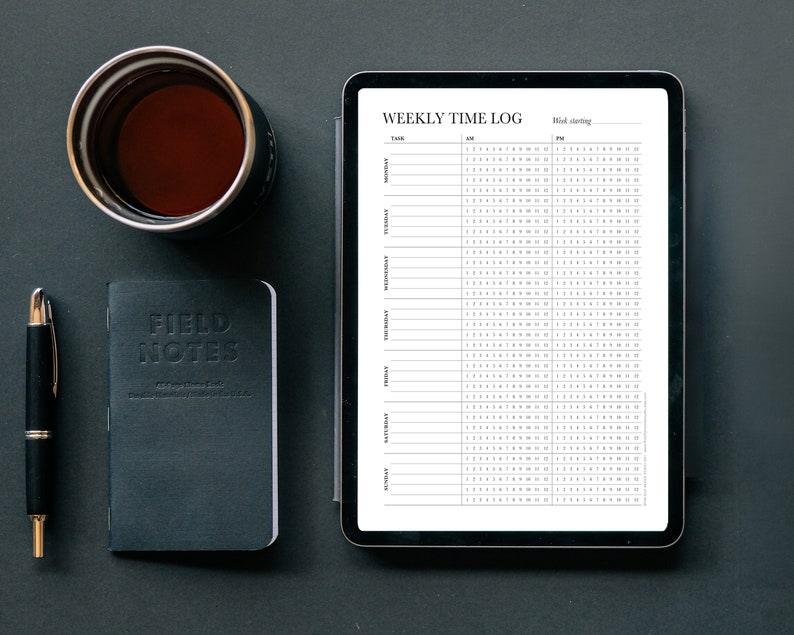 Work Time Sheet Printable Weekly Project Time Tracker 7 - Etsy