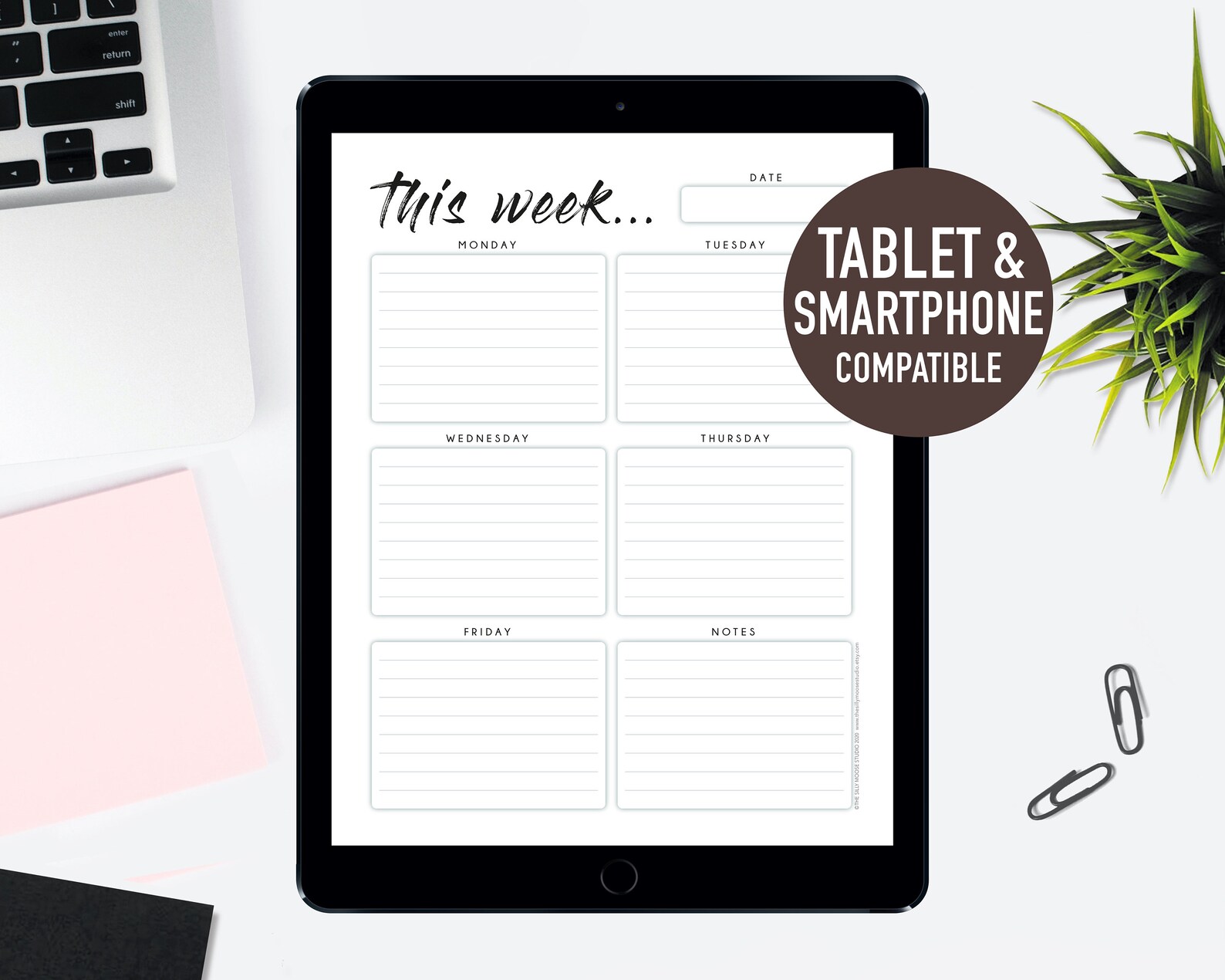 Five Day Weekly Planner Printable & Fillable PDF Week Days - Etsy