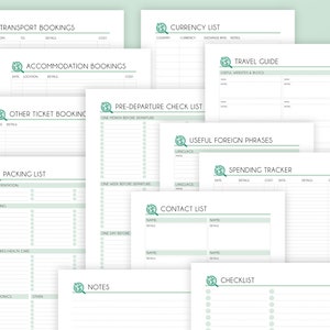 Backpacker Travel Itinerary Planner, Printable & Fillable PDF Template ...
