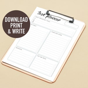 Task Planner Printable & Fillable PDF – Priority to Do List ...