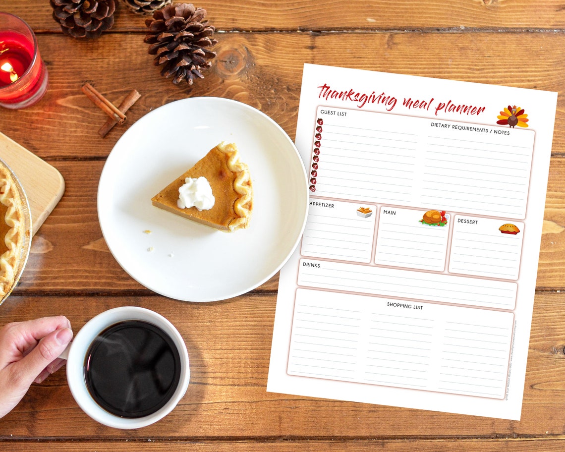 Thanksgiving Meal Planner Printable Thanksgiving Dinner | Etsy