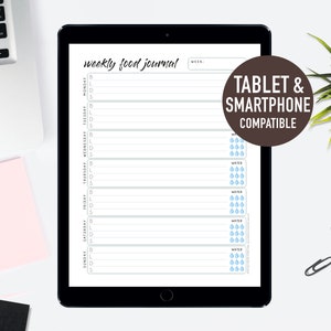Weekly Food Log Printable & Fillable PDF – Food Journal – Diet Tracker ...