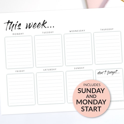 Weekly Planner Printable to Do List - Etsy