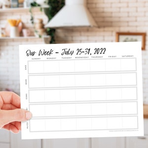 Weekly Family Planner Printable EDITABLE – CANVA Planner Template ...