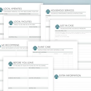 Rental Welcome Guide Printable & Fillable PDF – House Sitting Handbook ...