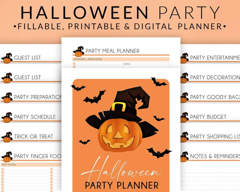 Halloween Party Planner Printable Fillable PDF Halloween - Etsy