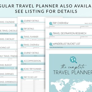 Backpacker Travel Itinerary Planner, Printable & Fillable PDF Template ...