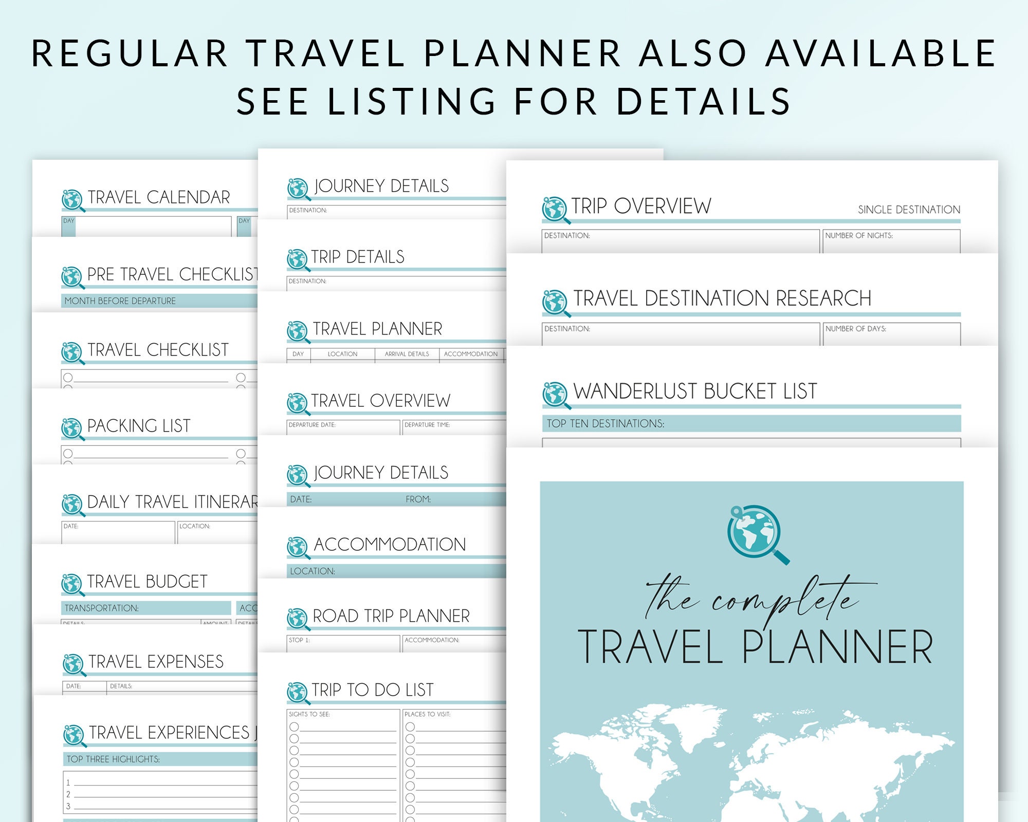 Backpacker Travel Itinerary Planner Printable & Fillable PDF - Etsy