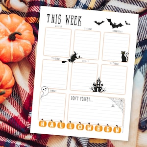 Weekly Planner Printable to Do List for Halloween – Print at Home Diary ...