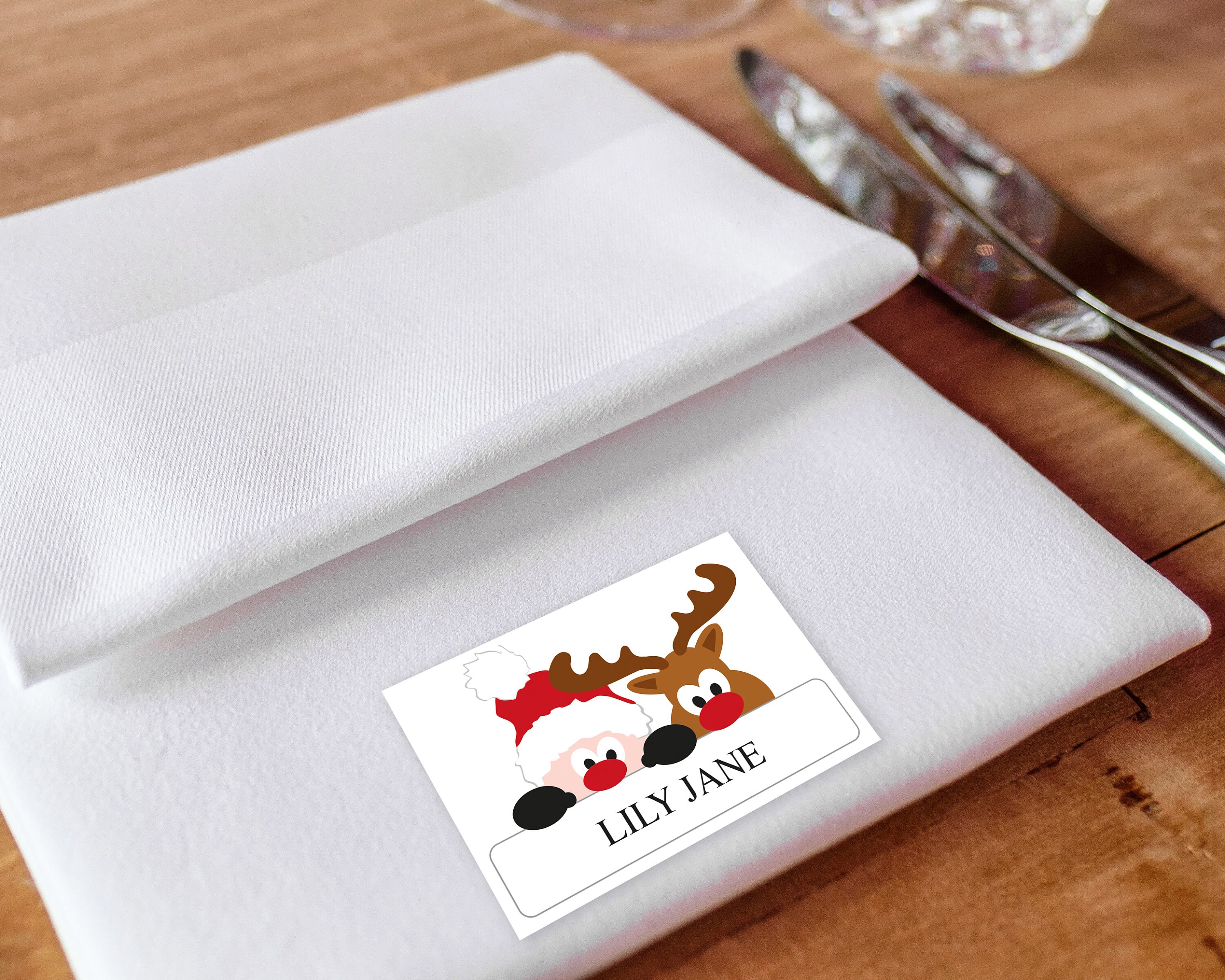 Christmas Editable Place Cards Template – Printable Table Seating Cards ...