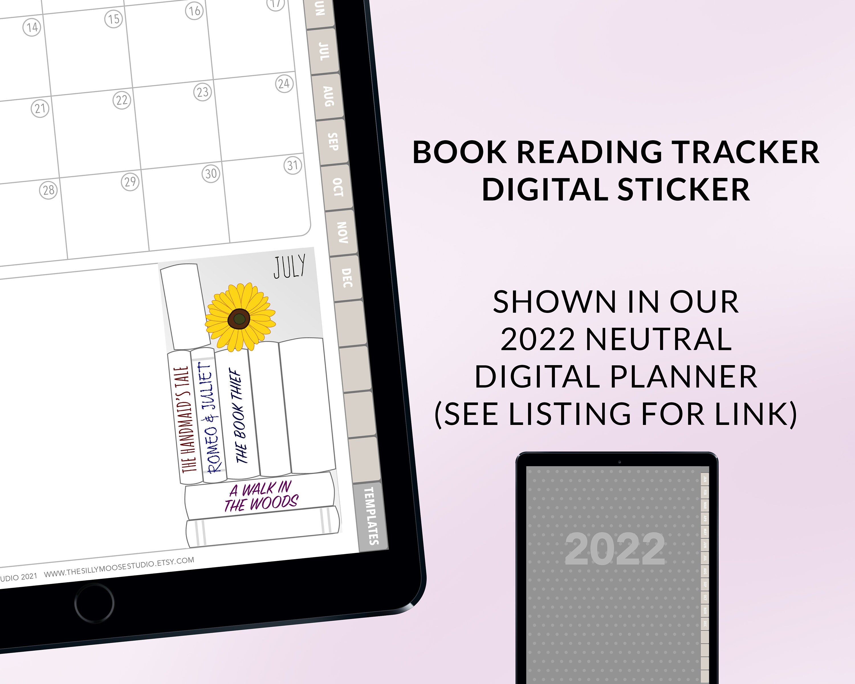Book Tracker Digital Planner Stickers – Reading Habit & Book Challenge ...