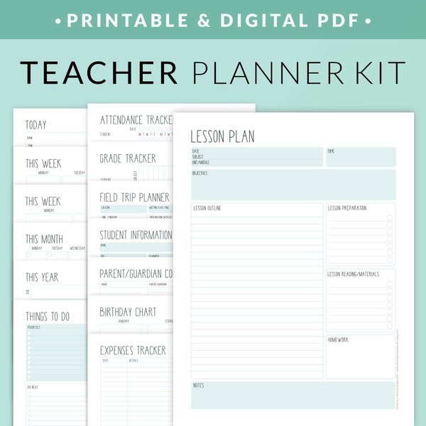 Teacher Planner Printable - Etsy