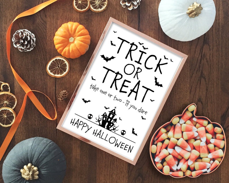 Trick or Treat Sign Printable Halloween Candy Please Take | Etsy