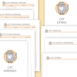 Kitten & Cat Planner Printable Bundle – Pet Health Record – Pet Care ...