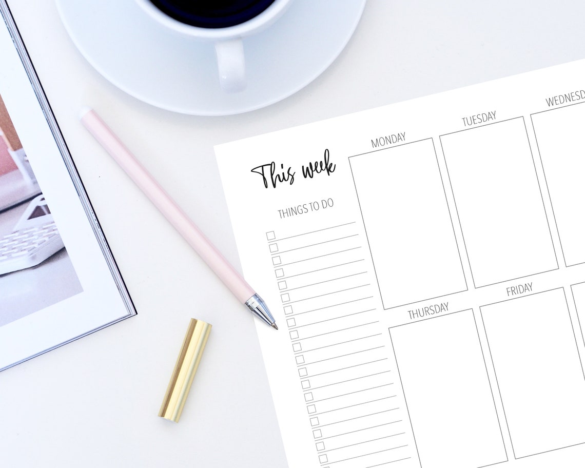 Weekly Planner Printable With to Do List Horizontal - Etsy