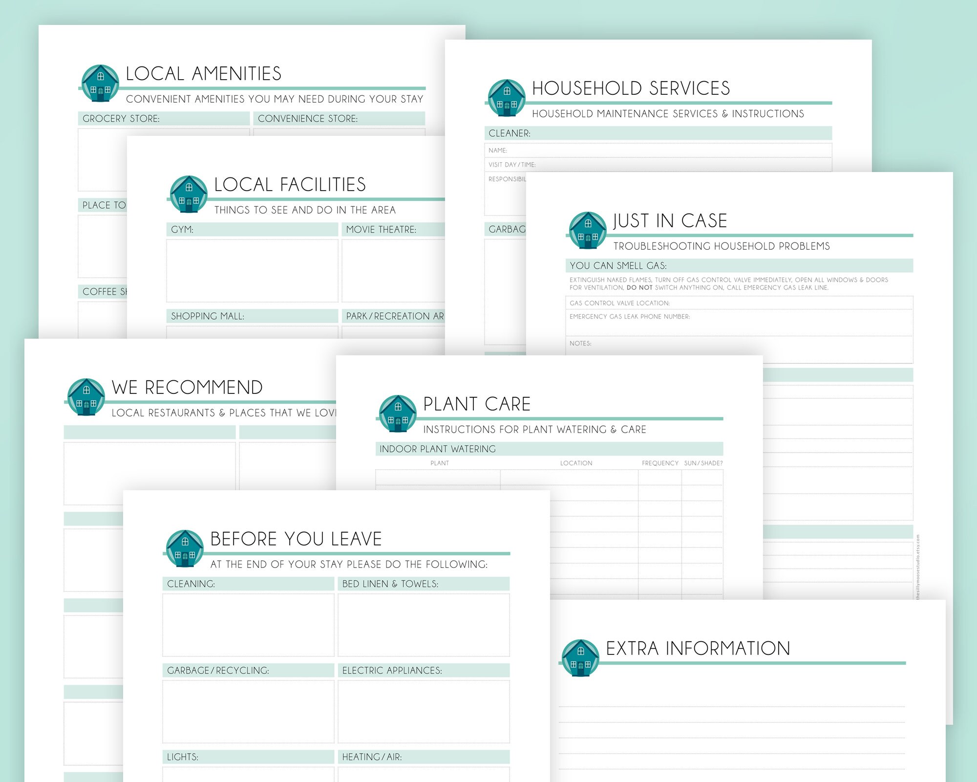 House Sitter Instructions Printable – House Guest Welcome Information ...