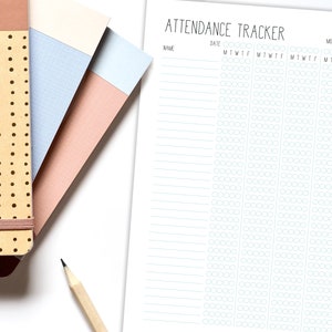 Student Attendance Record Printable – Monthly Attendance Log PDF ...