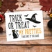 Trick or Treat Sign Printable Witch & Black Cat Social Distance ...
