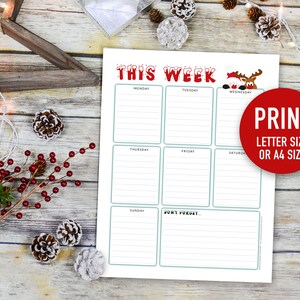 Weekly Planner Printable Christmas Theme – Seasonal Calendar Holiday ...