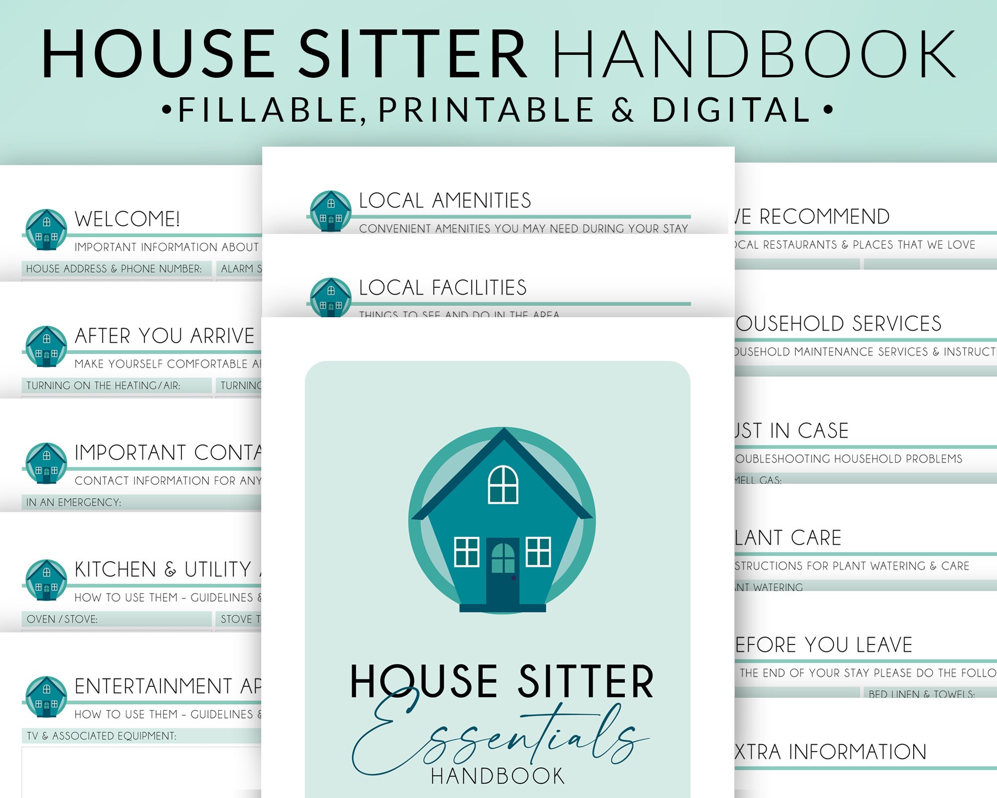 House Sitter Instructions Printable House Guest Welcome - Etsy