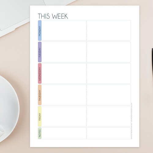 Weekly Planner Printable Five Day School Week / Working Week - Etsy