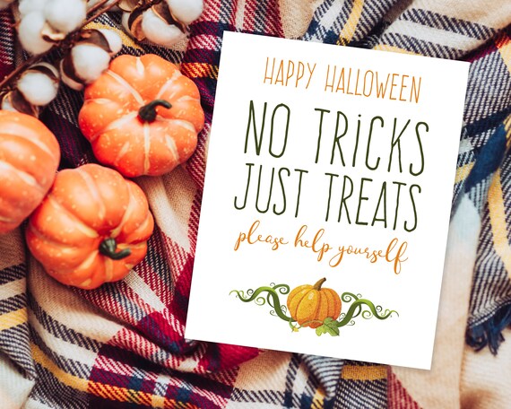 Trick Or Treat Funny Signs Trick Or Treat Halloween Box Sign 12x12