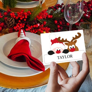 Christmas Editable Place Cards Template – Printable Table Seating Cards ...