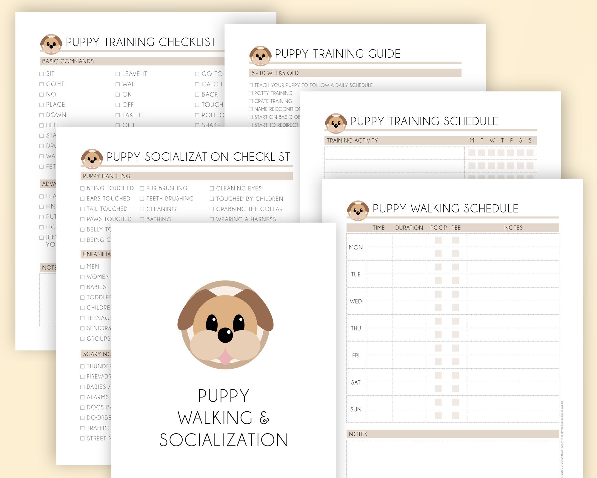 New Puppy Planner Bundle – Printable Pet Care Planner – Puppy Checklist ...