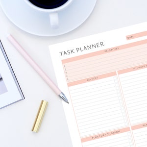 Task Planner Printable – Digital Tablet / Smartphone Compatible – Daily ...