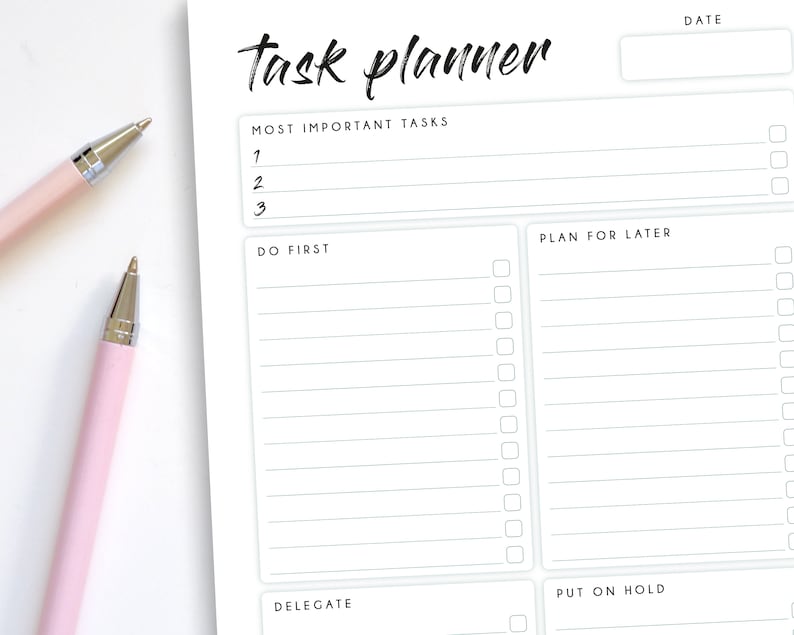 Task Planner Printable & Fillable PDF Priority to Do List - Etsy UK