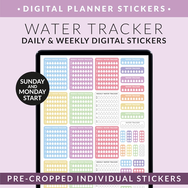 Digital Hydration Tracker Stickers - Etsy