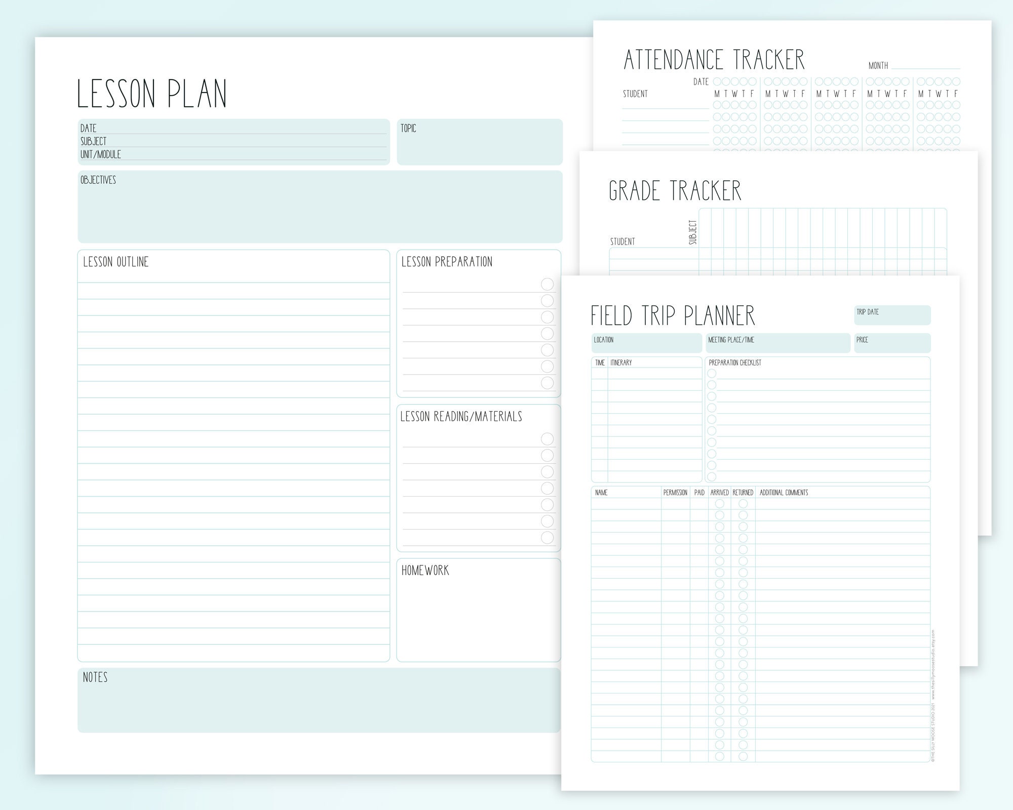Teacher Planner Printable Kit Tutor Class Planning Bundle - Etsy Australia