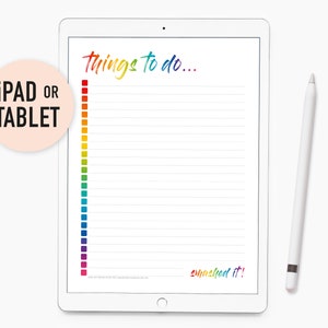 To Do List Printable & Digital Rainbow Daily Checklist | Etsy