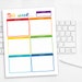 Five Day Weekly Planner Printable Rainbow Week Days Back to School ...