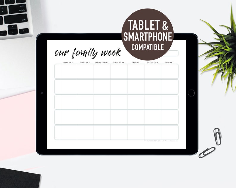 Weekly Family Planner Printable & Fillable PDF Family of 5 - Etsy UK
