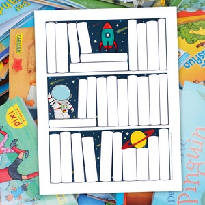 Kids Reading Log Printable – Space Themed Childrens Bookshelf Book ...