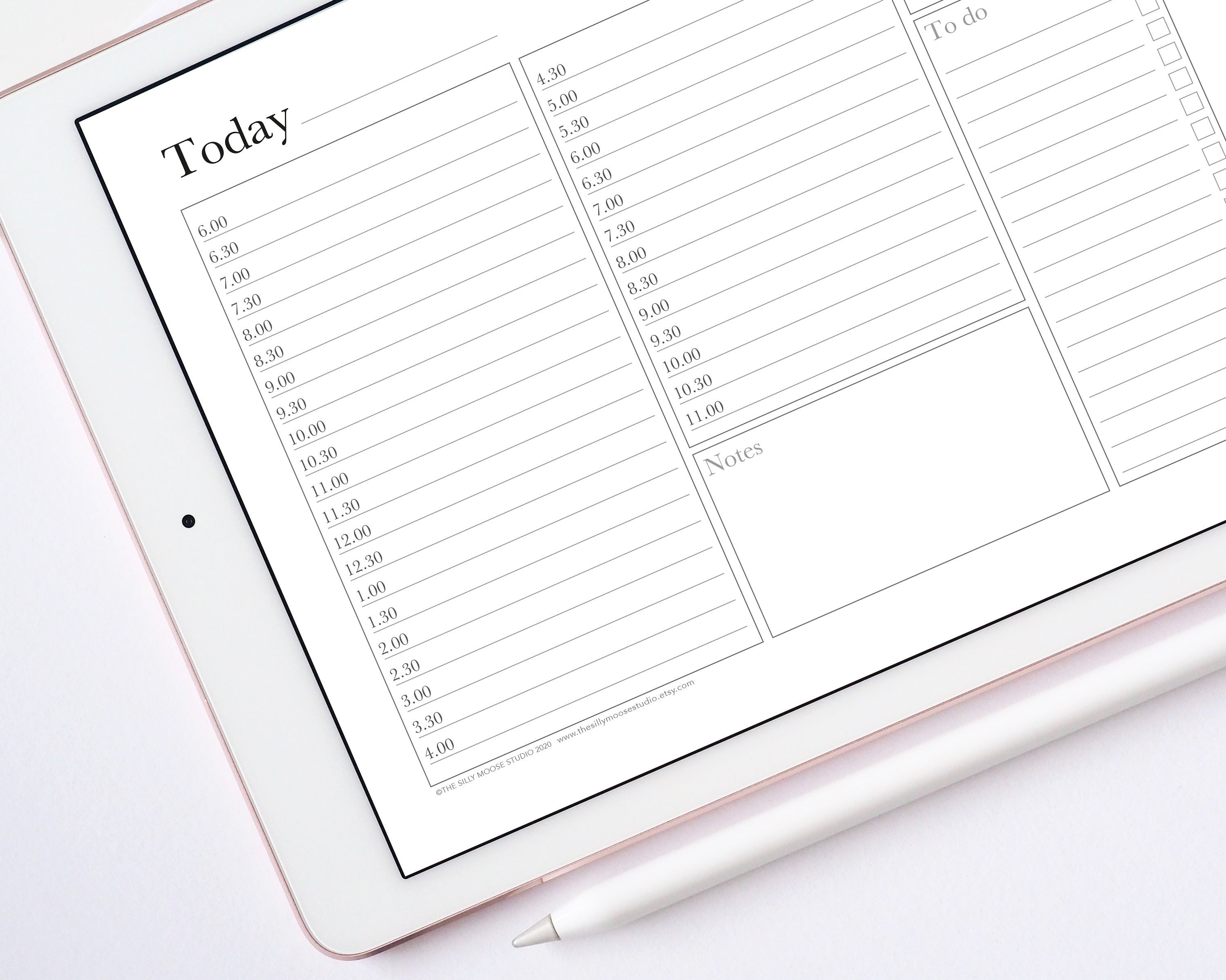 Half Hour Schedule Printable Daily Planner Template Simple - Etsy