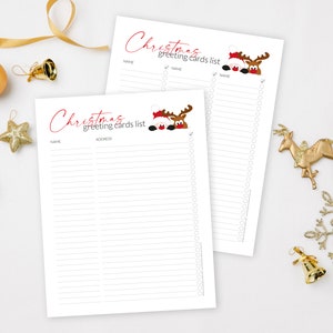 Christmas Card List Printable Set – Holiday Card Tracker Checklist ...