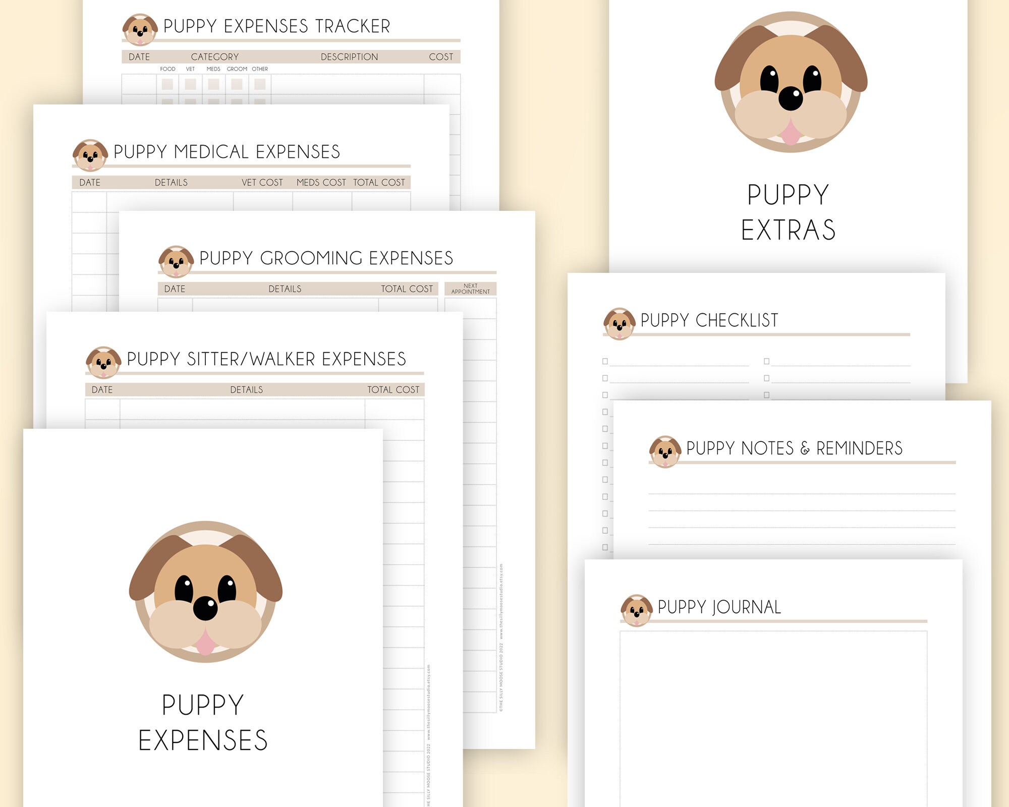 New Puppy Planner Bundle – Printable Pet Care Planner – Puppy Checklist ...