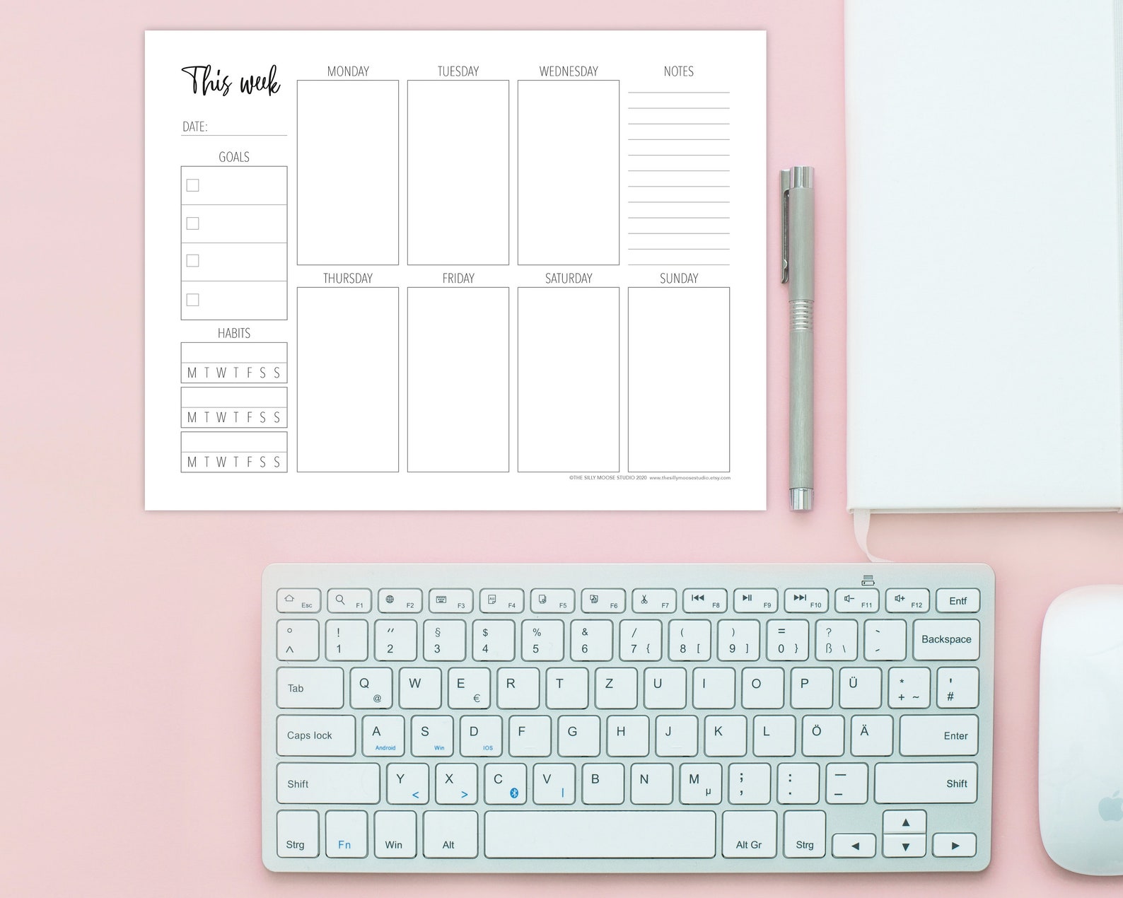 Weekly Planner Printable Landscape Template To Do List | Etsy